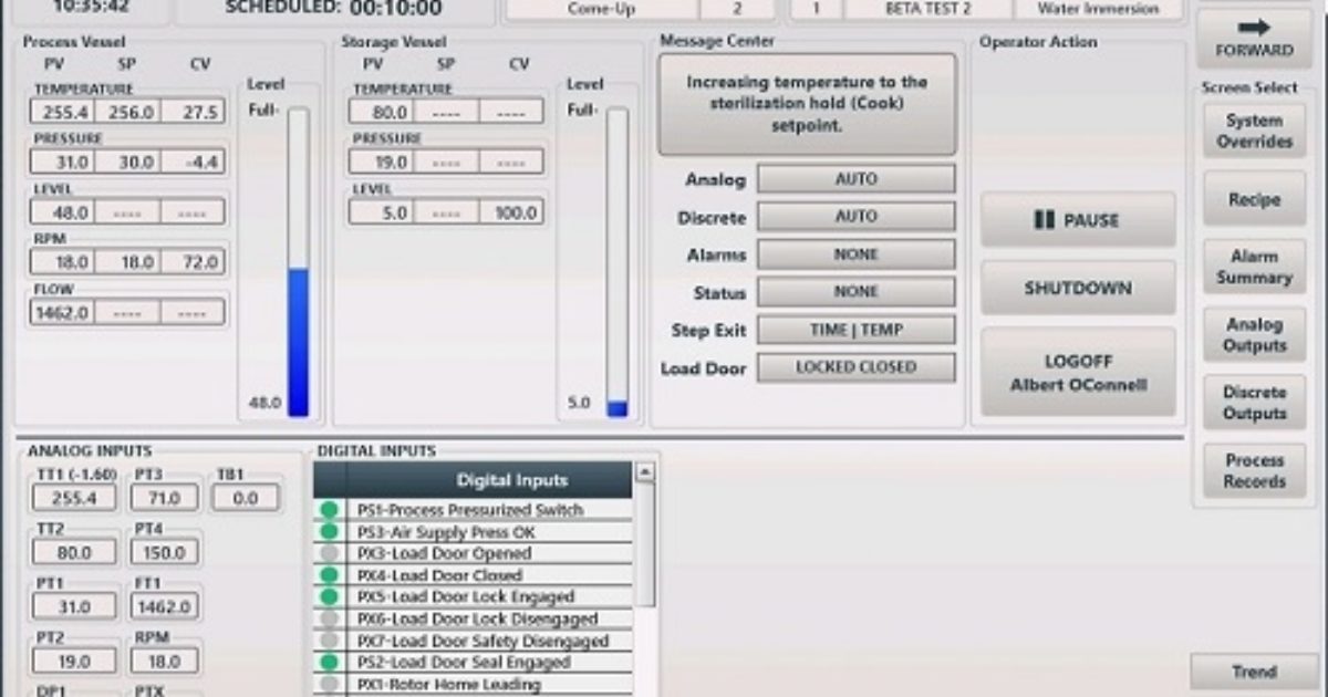 Retort Room Software - AllView Retort Controls & HMI Interface | Retort ...